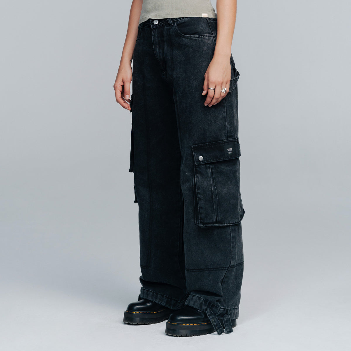Cargo Multi-Pocket Pants - Washed Black– TRUE.